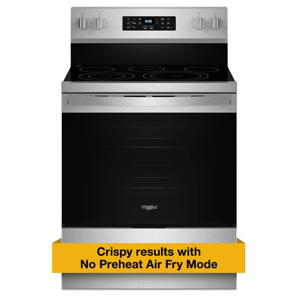 Whirlpool 30 in. 5 Element Freestanding Electric Range in Fingerprint ...