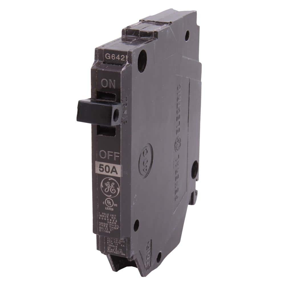 GE Q-Line 50 Amp 1/2 in. Single Pole Circuit Breaker (THQP150) THQP150 ...