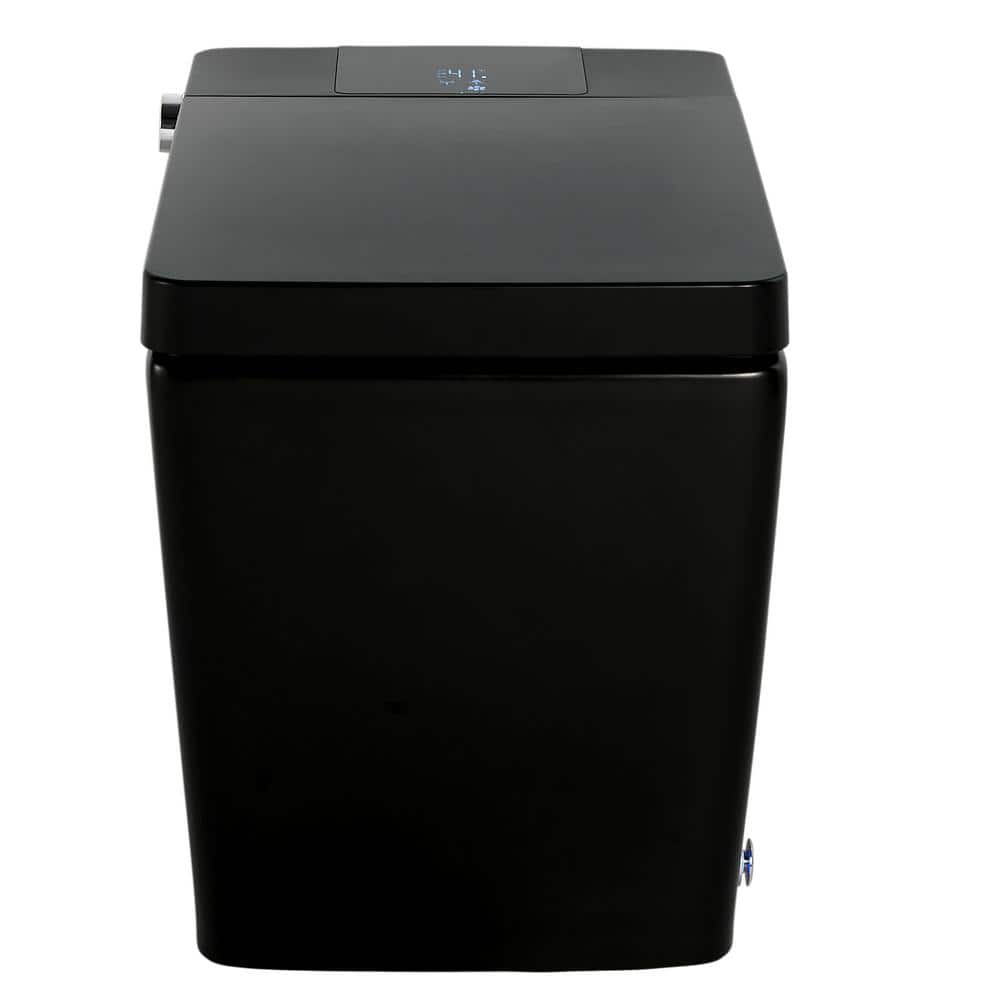 JimsMaison 1-Piece 1.32 GPF Dual Flush Square Smart Toilet in Matte ...