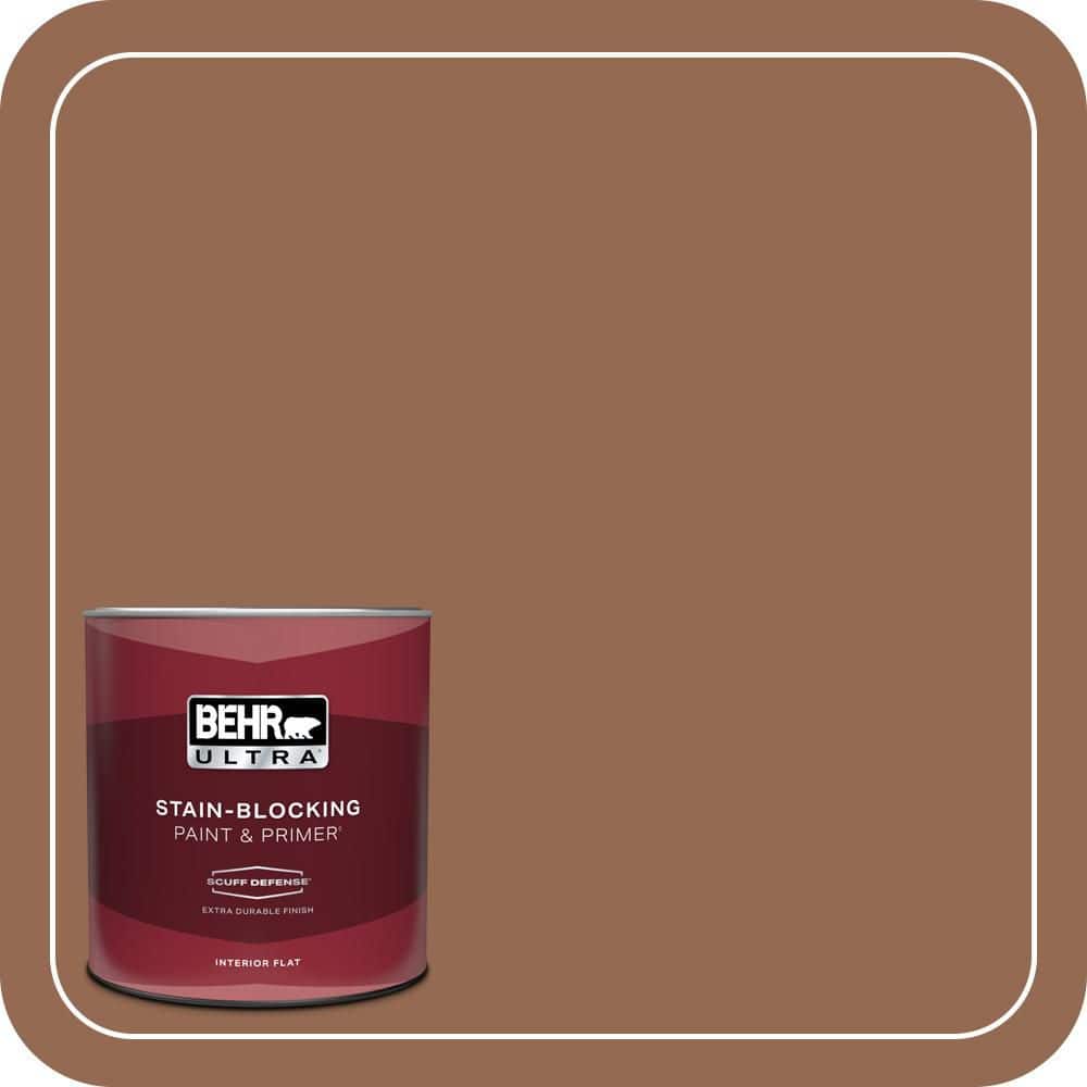 BEHR ULTRA 1 qt. #240F-6 Sable Brown Extra Durable Flat Interior Paint ...