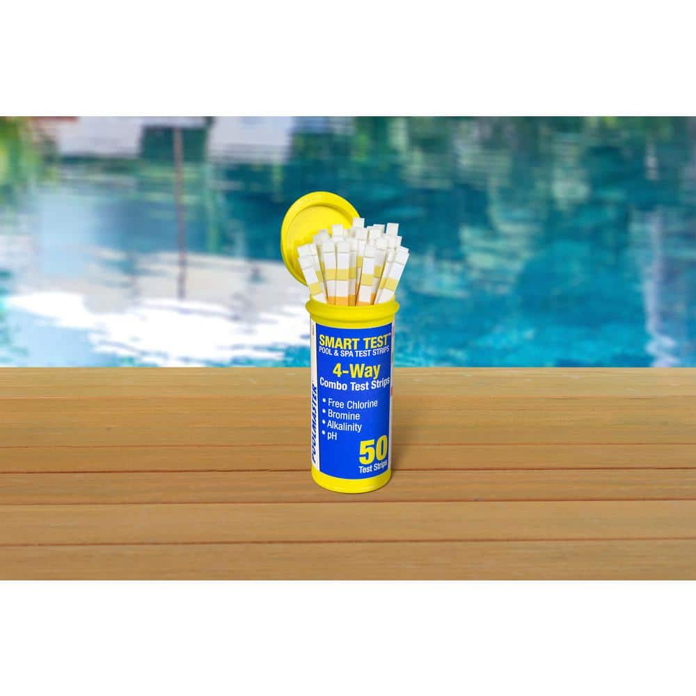 Poolmaster Smart Test 4-Way Swimming Pool and Spa Water Test Strips (50 ...