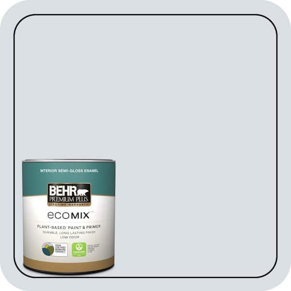 BEHR PREMIUM PLUS 1 qt. #MQ3-26 Mainsail Semi-Gloss Enamel EcoMix Plant ...