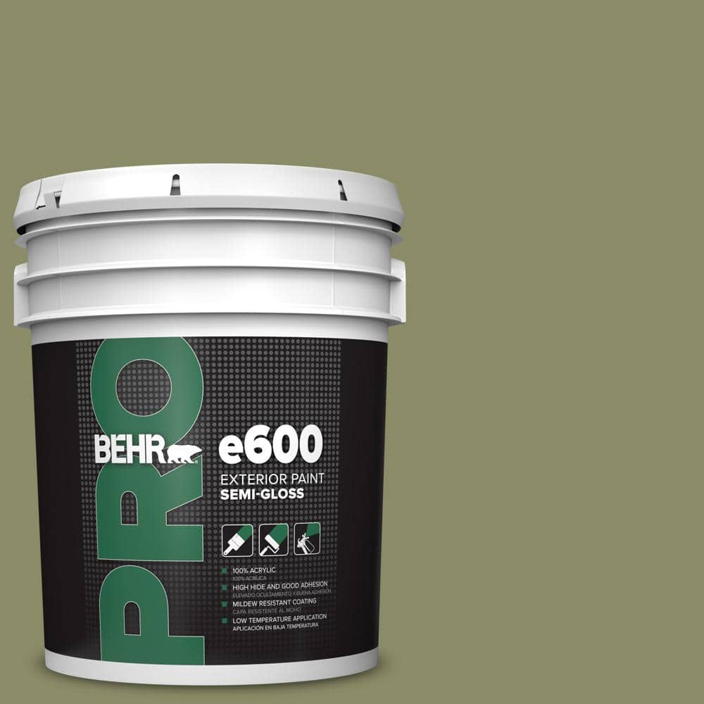 BEHR PRO 5 gal. #S370-5 Pesto Paste Semi-Gloss Exterior Paint PR67305 ...