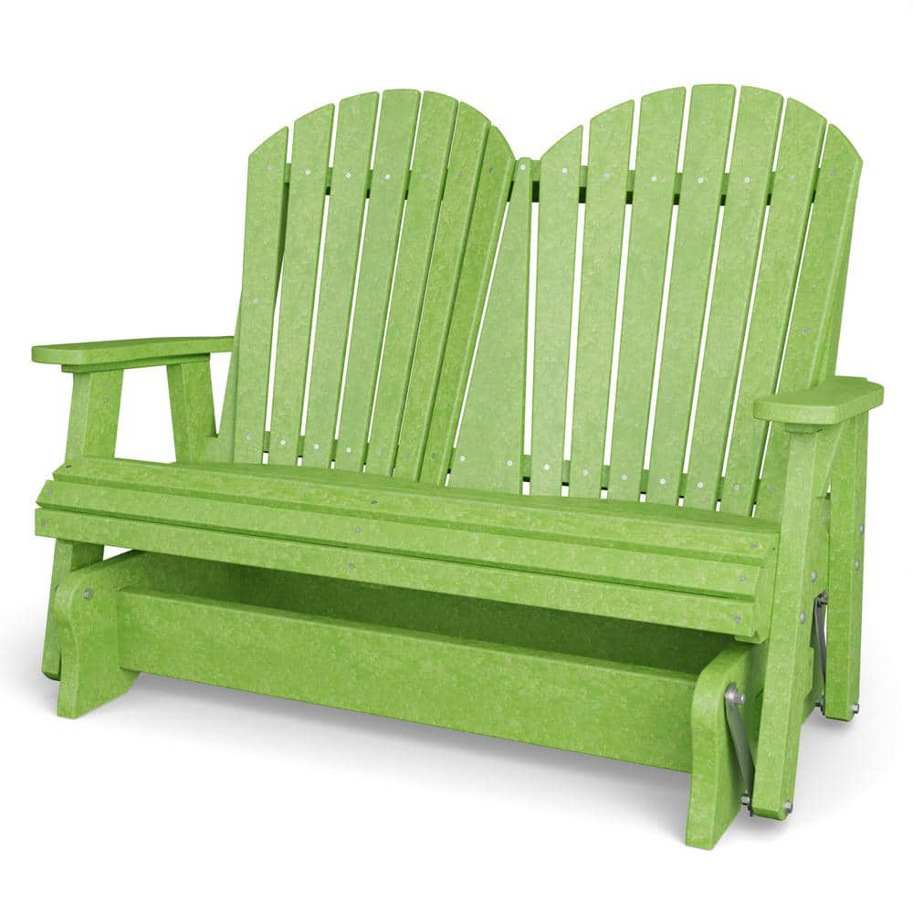 WILDRIDGE Heritage 2-Person Lime Green Plastic Outdoor Double Glider ...