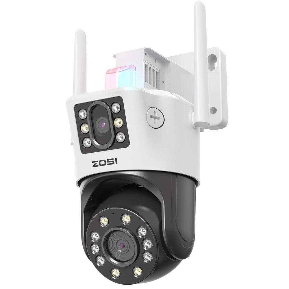 ZOSI C298 SE 6MP Plug-In WiFi Outdoor Home Security Camera, 4mm Dual ...