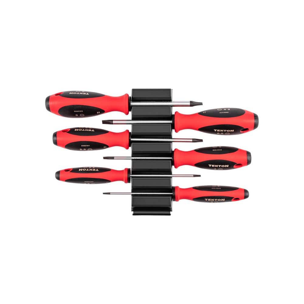 TEKTON Slotted Screwdriver Set with Modular Organizers-4 Inch Shanks, 6 ...