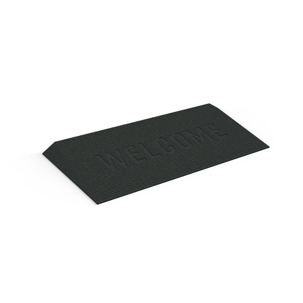 EZ-ACCESS TRANSITIONS Angled Entry Mat, Welcome, Black, 2 in. TAEMBLK02 ...
