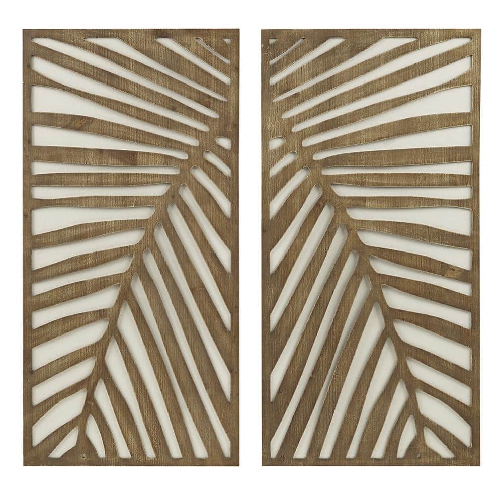 Afoxsos 2-Tone 2-Piece Wood Panel Wall Decor Set Wooded Wall Art with 2 ...
