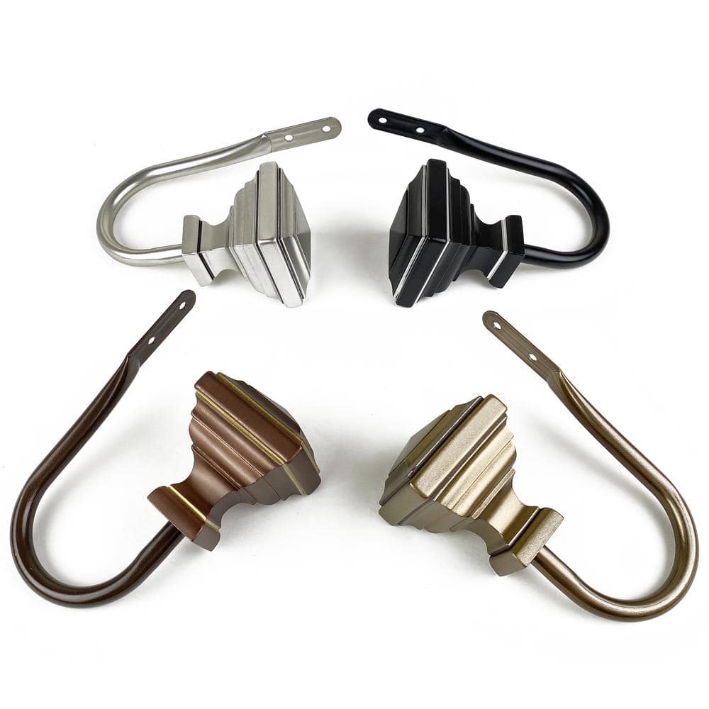 EMOH Saymna Antique Brass Steel Hook Curtain Holdback (Set of 2) H4881 ...