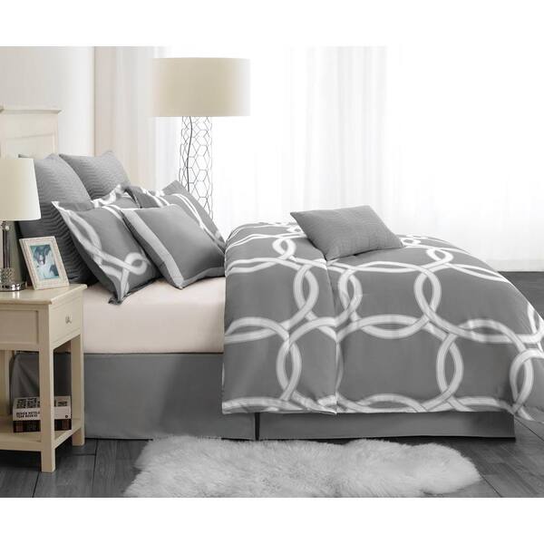 Kensie Redington 8-Piece Silver Queen Comforter Set REDINGTON 4169=1