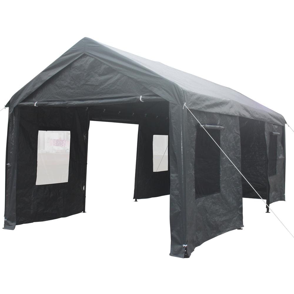 ToolCat 12 ft. x 20 ft. Heavy-Duty Outdoor Portable Garage Ventilated ...