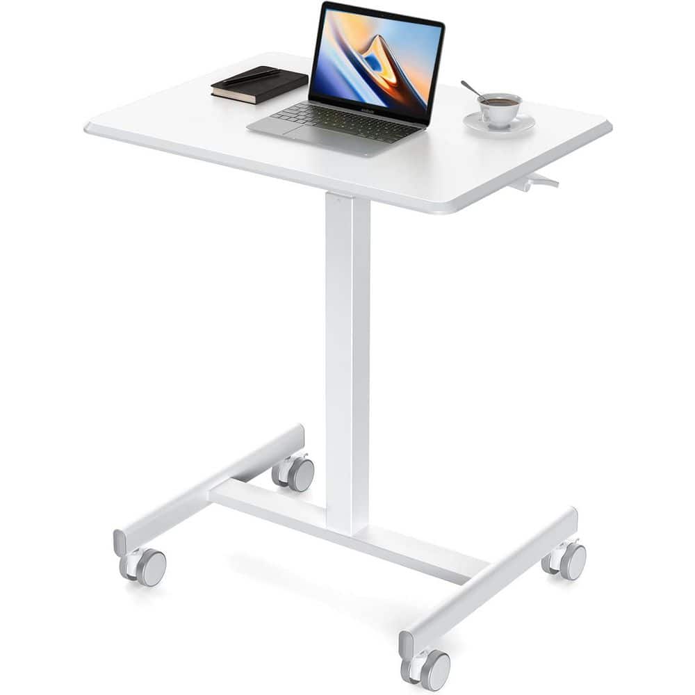 WONDER COMFORT 25.7 in. White Small Adjustable Height Laptop Desk with ...