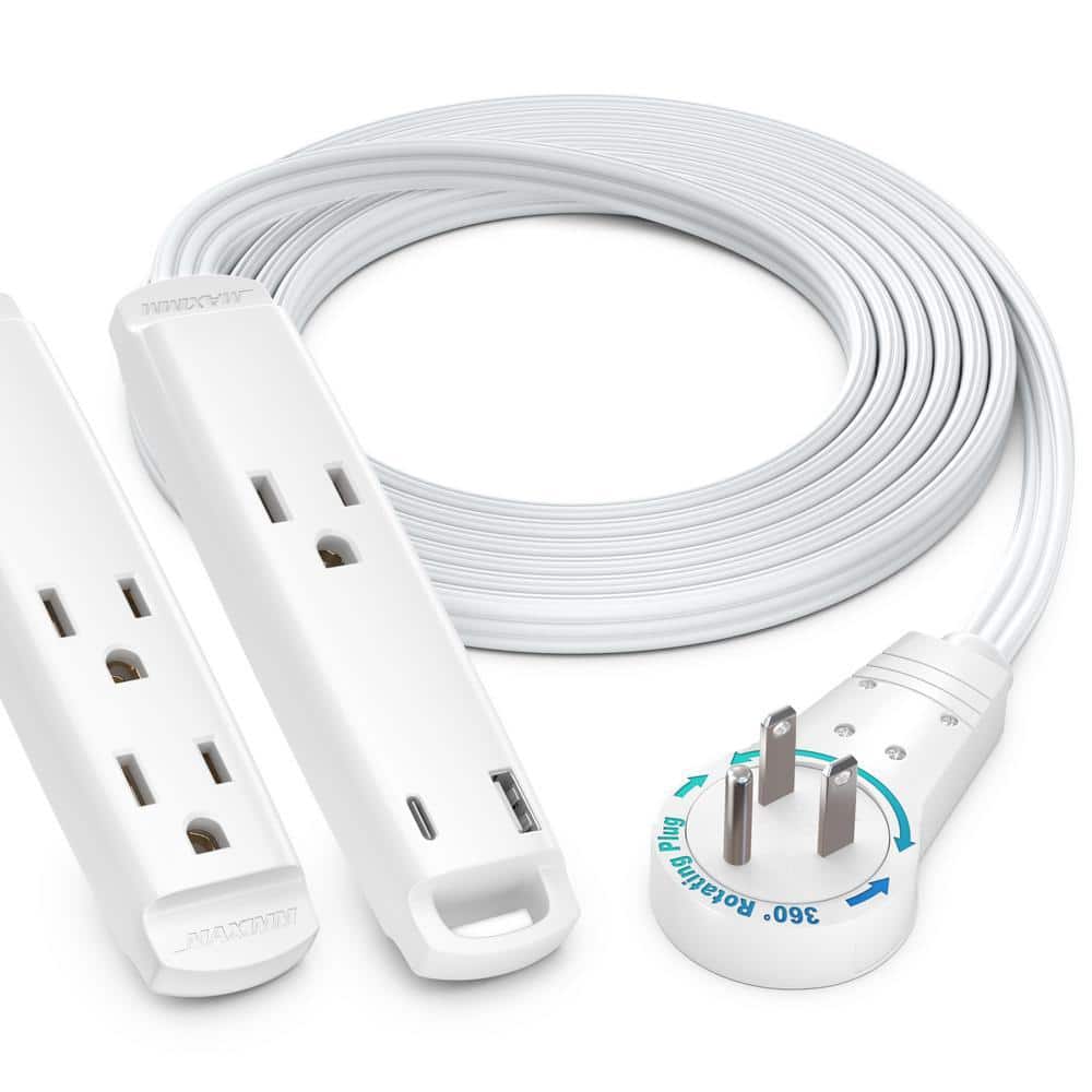 MAXIMM 6 ft. 16 / 3 Light Duty Indoor Extension Cord 360° Rotating Plug ...
