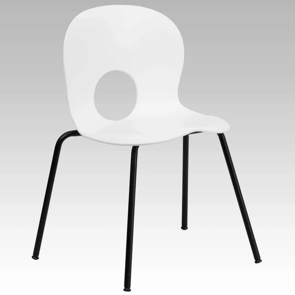 Flash Furniture Plastic Stackable Chair in White RUTNC258WHITE - The ...