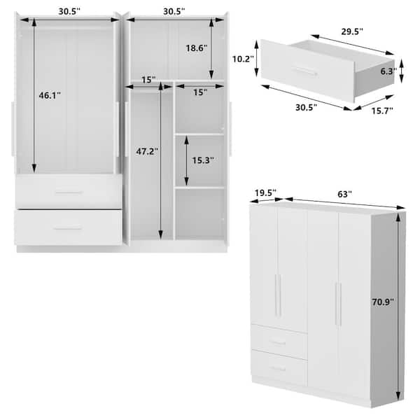 Artiss 2 door wardrobe store