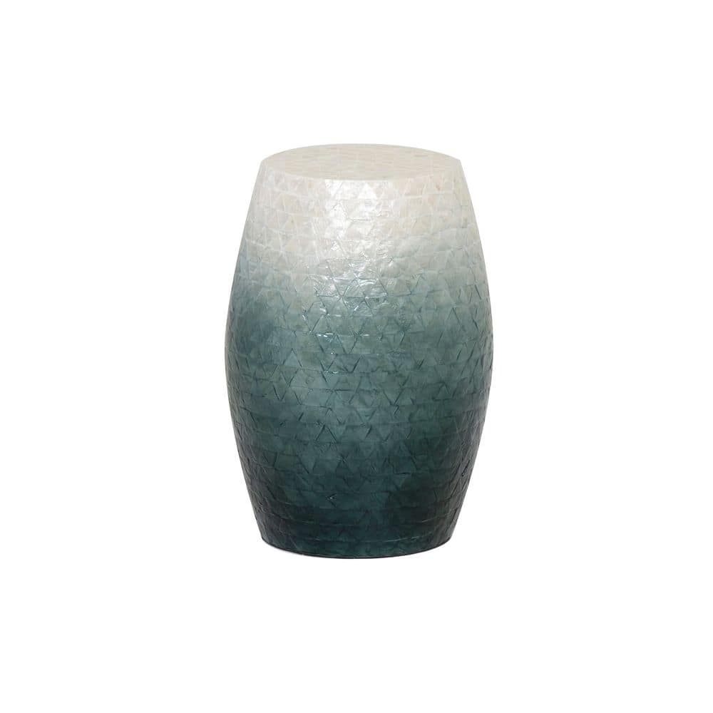 Linon Home Decor Jaynie 13.75 in. Blue Ombre Specialty Drum Capiz Shell ...