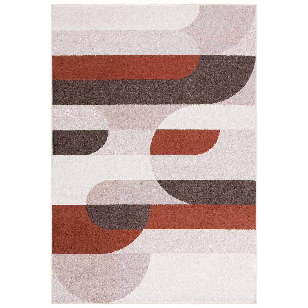 SAFAVIEH Adirondack 9 ft. x 12 ft. Beige/Rust Geometric Parallel Area ...