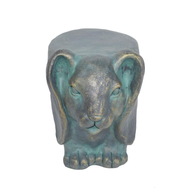 Sudzendf Antique Green Rabbit Stone Garden Stool, Lightweight Concrete ...