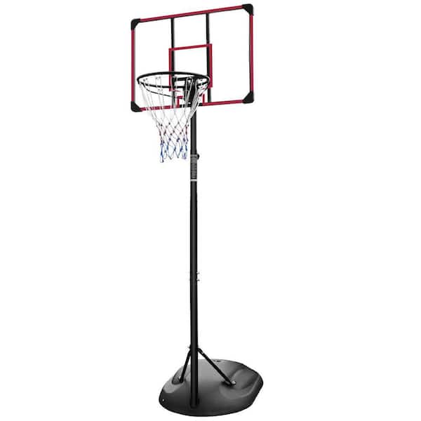 Huluwat Red 7.5 ft. to 9.2 ft.H Adjustment Portable Basketball Hoop ...