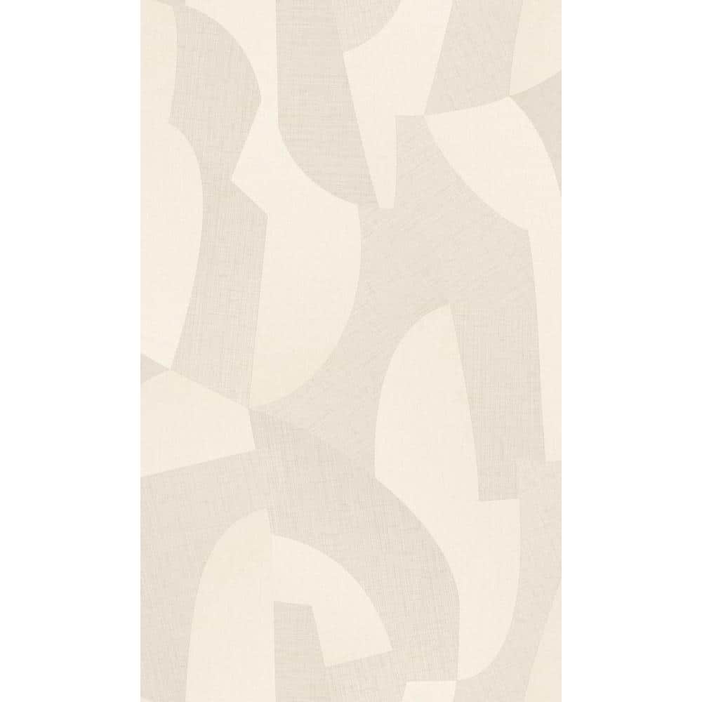 Walls Republic Beige Abstract Shapes Geometric Textured Print Non-Woven ...