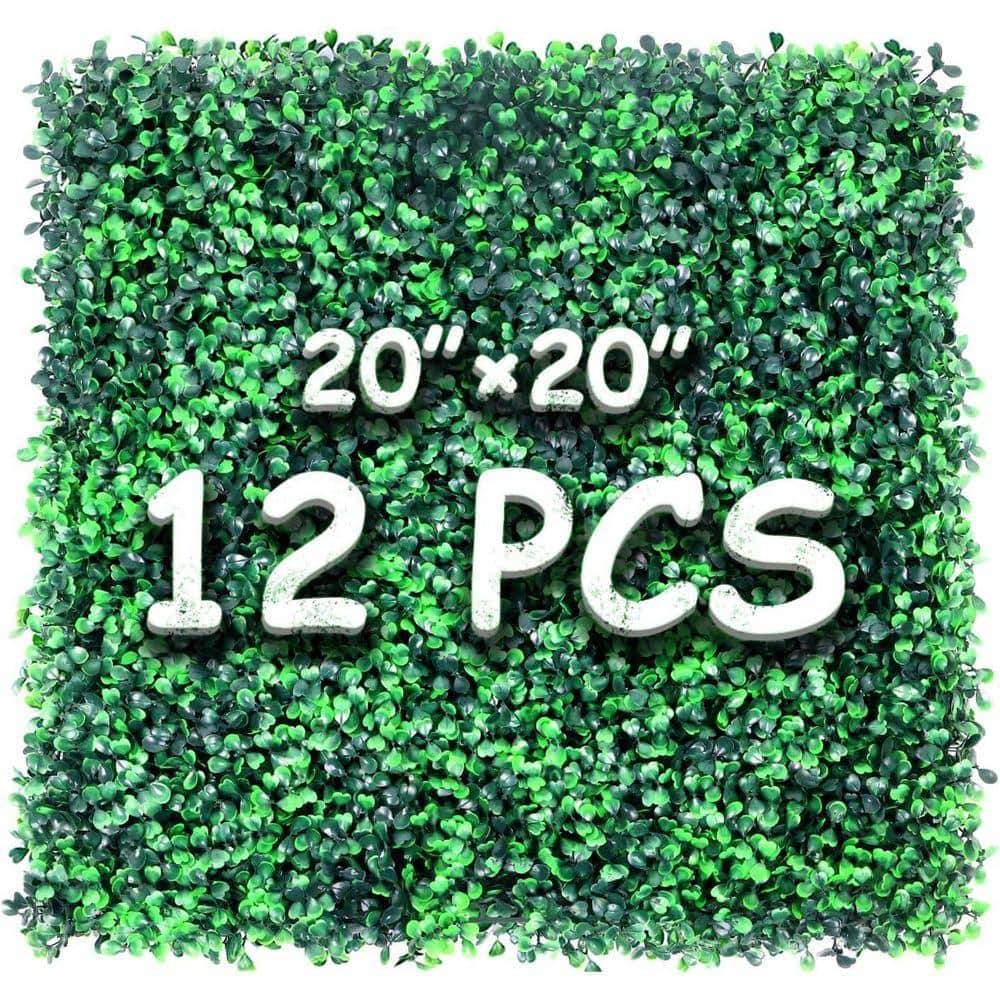 UUDULY 20 in. Green Indoor/Outdoor Artificial Plant 12-Pack UV-Proof ...