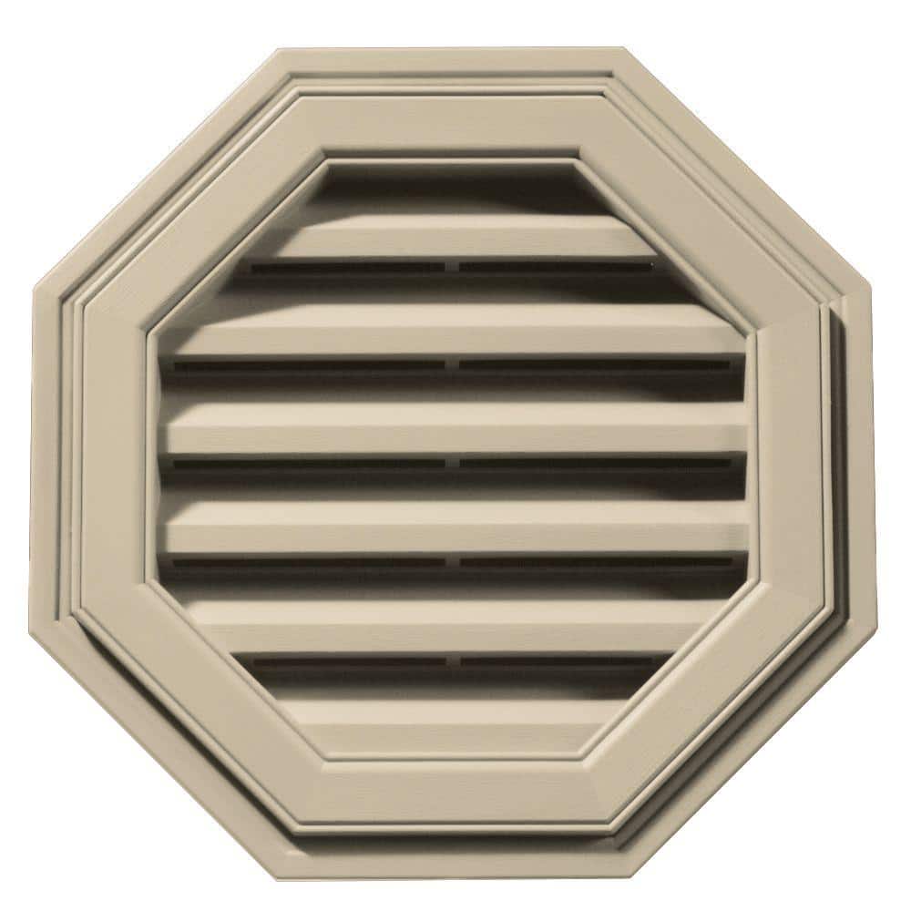 Builders Edge 18 in. x 18 in. Octagon Beige/Bisque Plastic UV Resistant ...