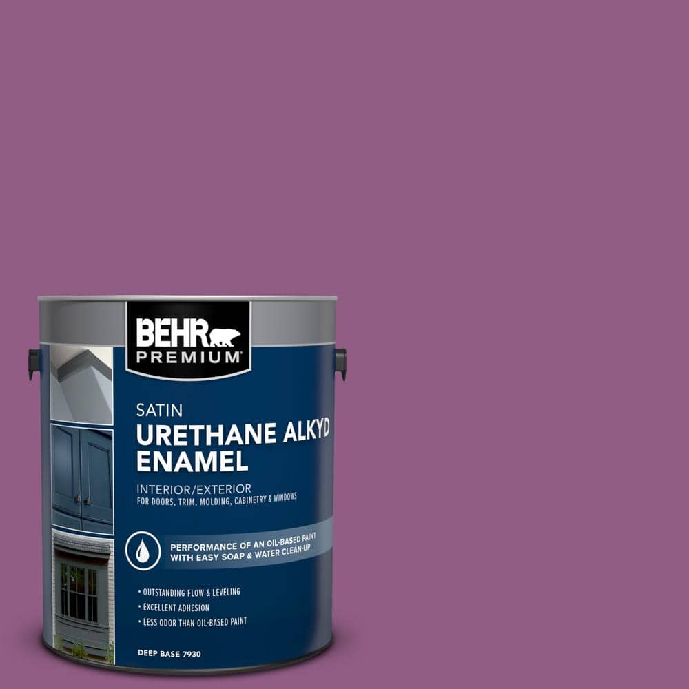 BEHR PREMIUM 1 gal. #OSHA-4 OSHA SAFETY PURPLE Urethane Alkyd Satin ...