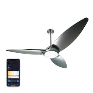 atomi smart Smart WiFi 60 in. 6 Blade Integrated LED Outdoor Aluminum ...