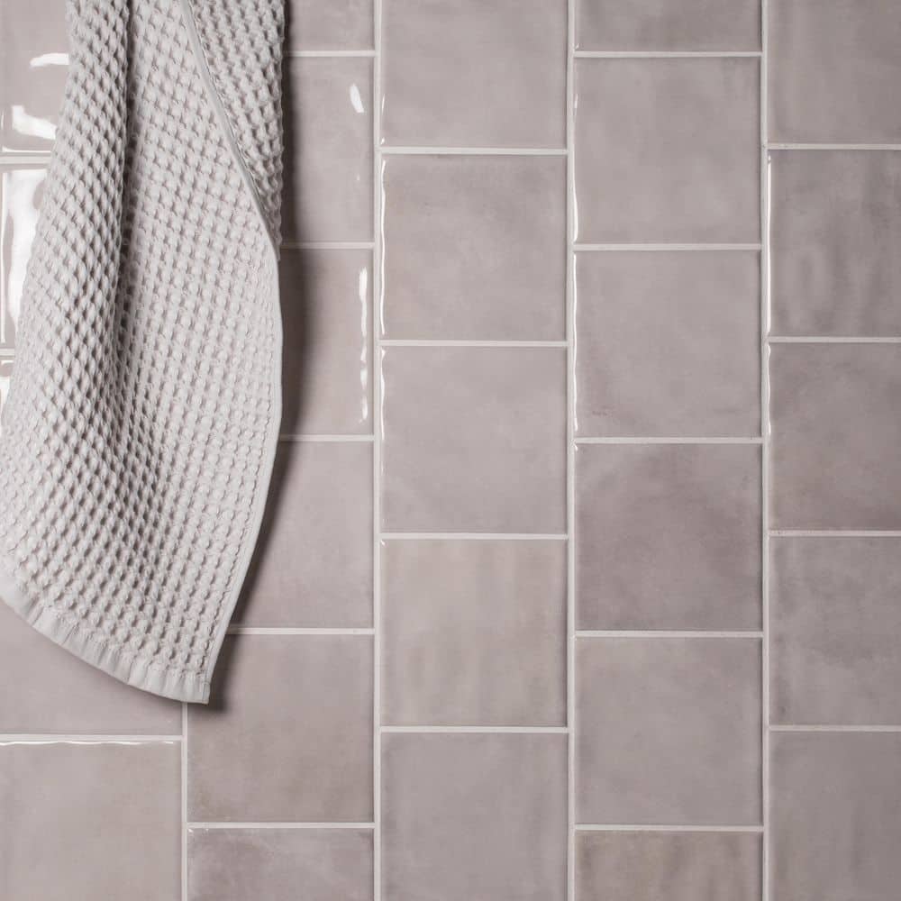CRUZ BAY STUDIO Safi 6 in. x 6 in. Dove Gray Glazed Ceramic Wall Tile ...