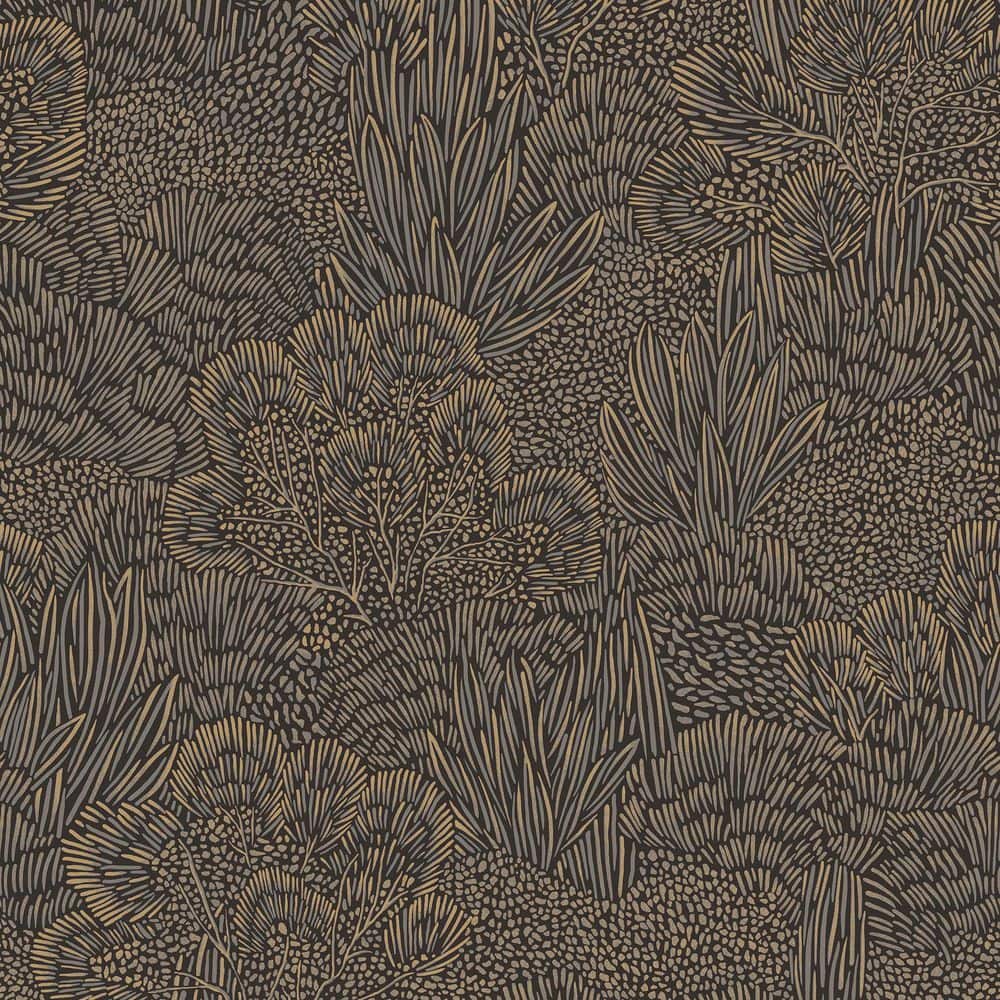 Veer Decor Samba Botanica Black and Gold Wallpaper 8251-AG6 - The Home ...