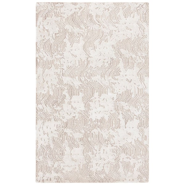 SAFAVIEH Glamour 8 ft. x 10 ft. Beige/Ivory Abstract High-Low Area Rug ...