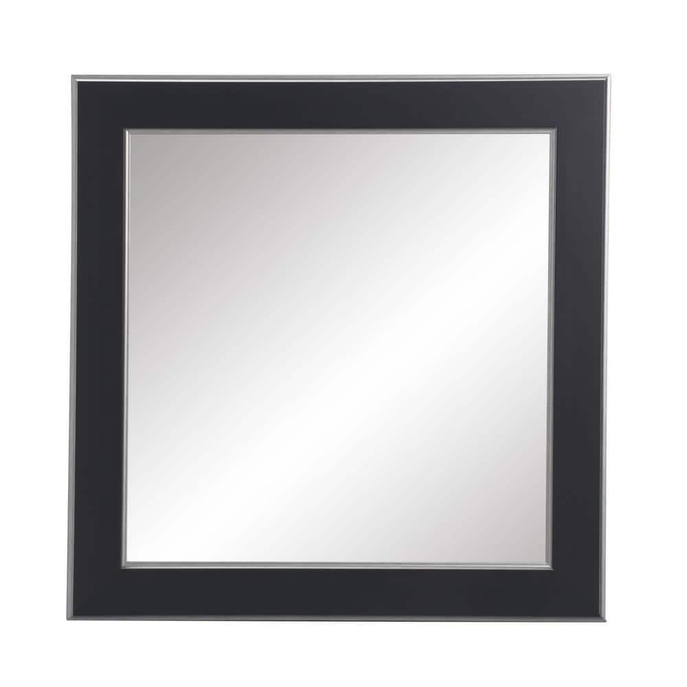 BrandtWorks Medium Square Black Modern Mirror (32 in. H x 32 in. W ...