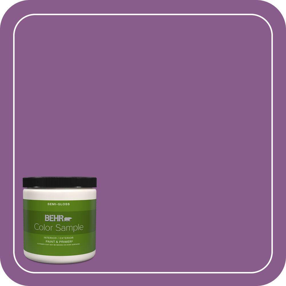 BEHR PREMIUM PLUS 8 oz. #670B-7 Candy Violet Semi-Gloss Interior ...