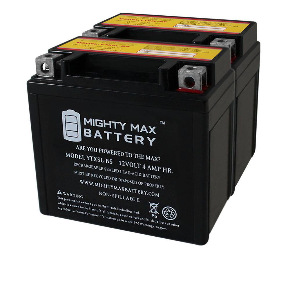 MIGHTY MAX BATTERY YTX5L-BS Battery for Yamaha 90 YFM90R Raptor 2009 ...