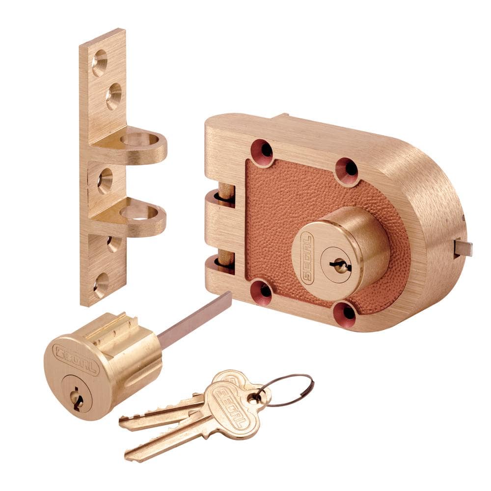 Prime-Line Bronze Deadlock, 687A, Double Cylinder, Flat Strike, Brass ...