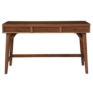 Helston 55 in. Rectangle Black Wood Writing Desk with Drawers HD387284 ...