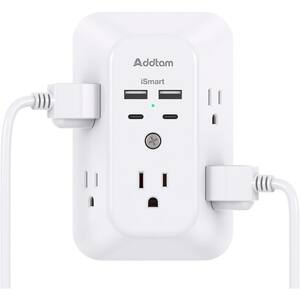 CyberPower 6-Outlet Wall Mounted Swivel Surge Protector with SUB (2 ...