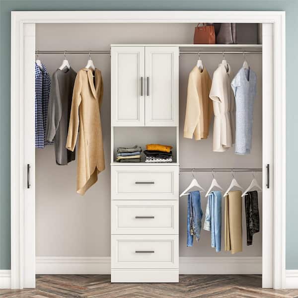 StyleWell Reynolds 48 in. W x 1 in. H White Laminate Board Traditional ...