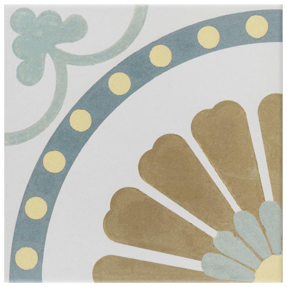 Merola Tile Revival Ring 7-3/4 in. x 7-3/4 in. Ceramic Floor and Wall ...