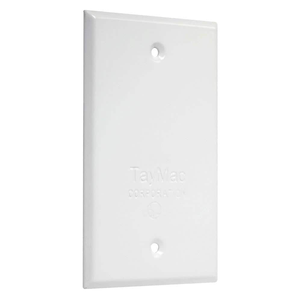 TAYMAC 1-Gang White Weatherproof Blank Cover BC100WH - The Home Depot