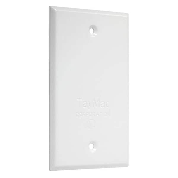 TAYMAC 1-Gang White Weatherproof Blank Cover BC100WH - The Home Depot