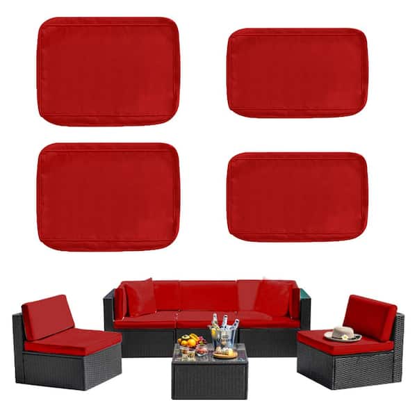 YLLN 4-Piece Patio Cushion Covers Replacement with Zipper, Waterproof ...