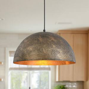 Y'INSP Brava 1-Light Gold Dome Pendant Light with Metal Shade LT1072831 ...