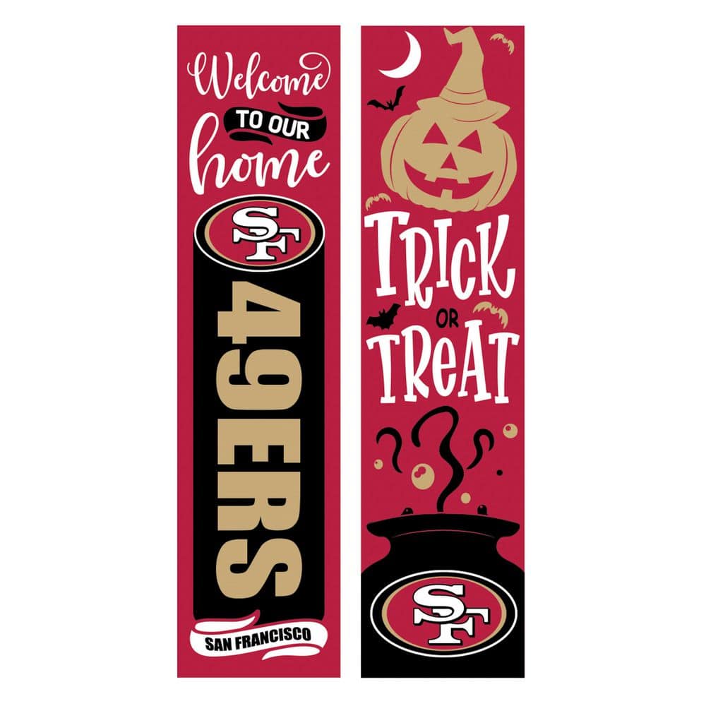 Evergreen 47 in. Double Sided Leaner Halloween Prop Porch Sign, San Francisco 49ers 84G3826HW ...