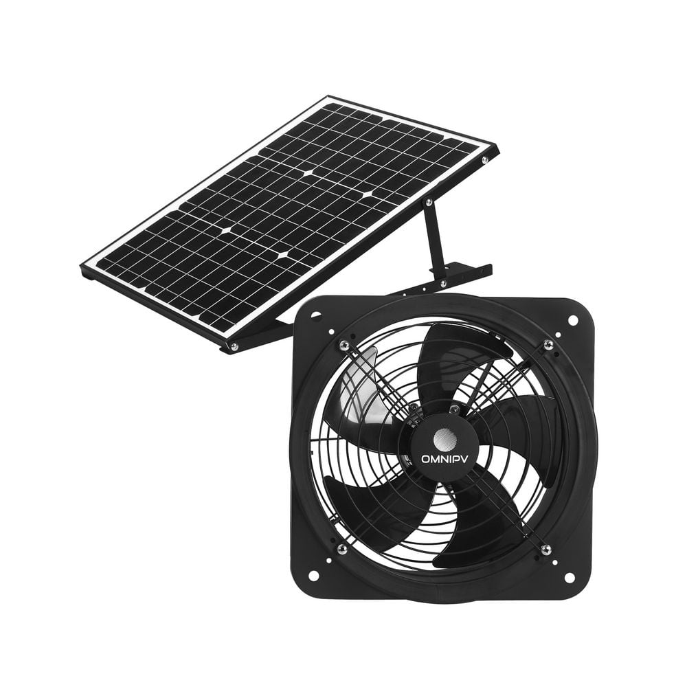 OMNIPV 1200 CFM 35-Watt Solar Powered Wall Mount Gable Roof Vent ...