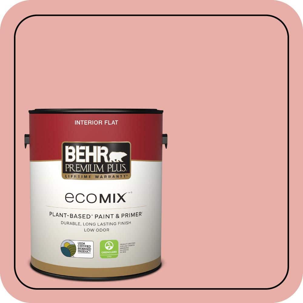 BEHR PREMIUM PLUS 1 gal. #160C-3 Rose Silk Flat EcoMix Plant-Based ...