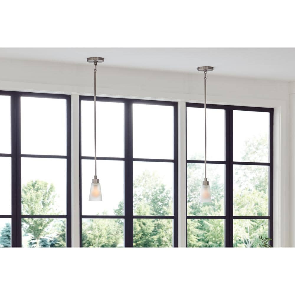 KICHLER Erma 7.5 in. 1-Light Brushed Nickel Shaded Traditional Kitchen ...