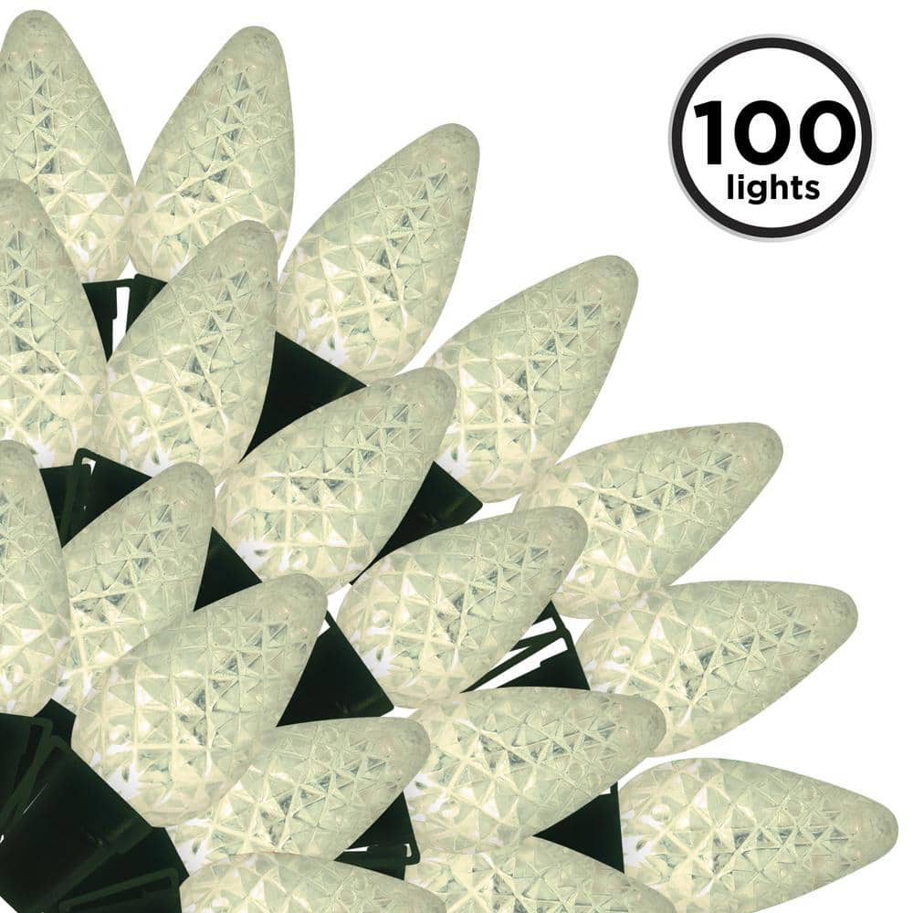 Brite Star 100-Light Warm White Faceted C7 LED Light Set 39-552-00 ...