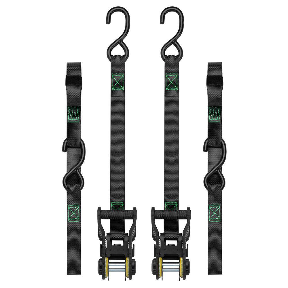 SmartStraps 10 ft. Green Tactical Ratchet Tie Down Straps with 500 lb ...