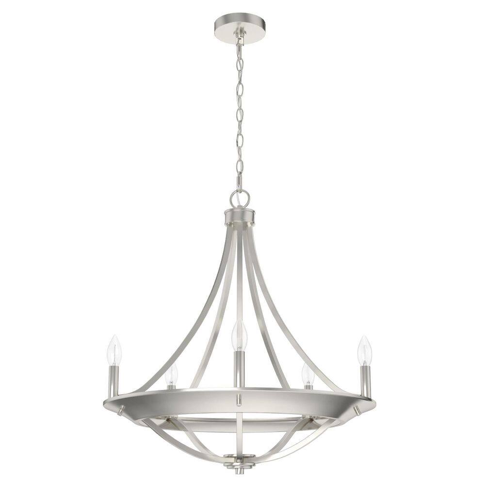 Hunter Perch Point 5-Light Brushed Nickel Candlestick Chandelier 19417 ...